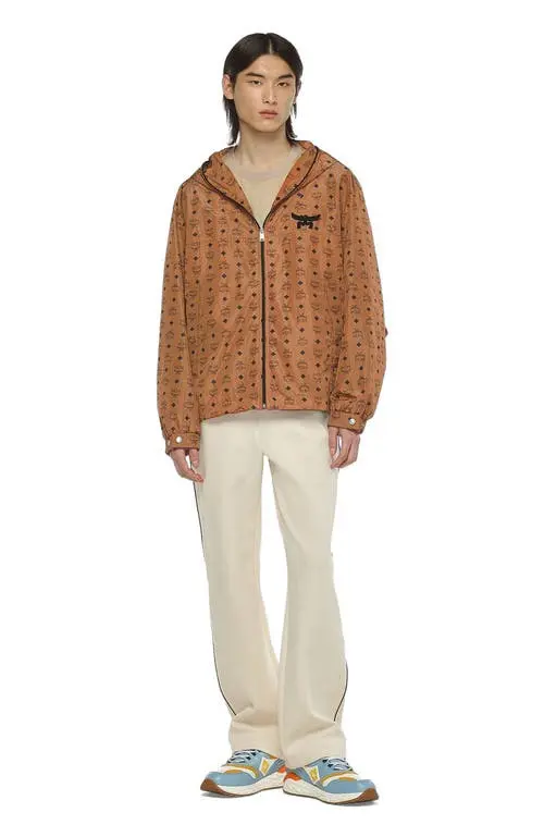 Mcm Monogram Print Windbreaker In Econyl - Brown