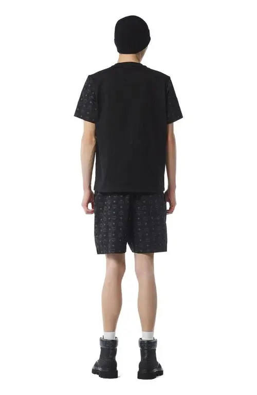 Mcm Monogram Print Econyl Shorts - Black