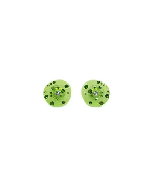 Fry Powers Resin Saucer Earrings - Green