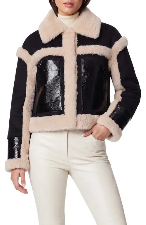 LYLA GRANT Jacket With Faux Fur Shearling Trim