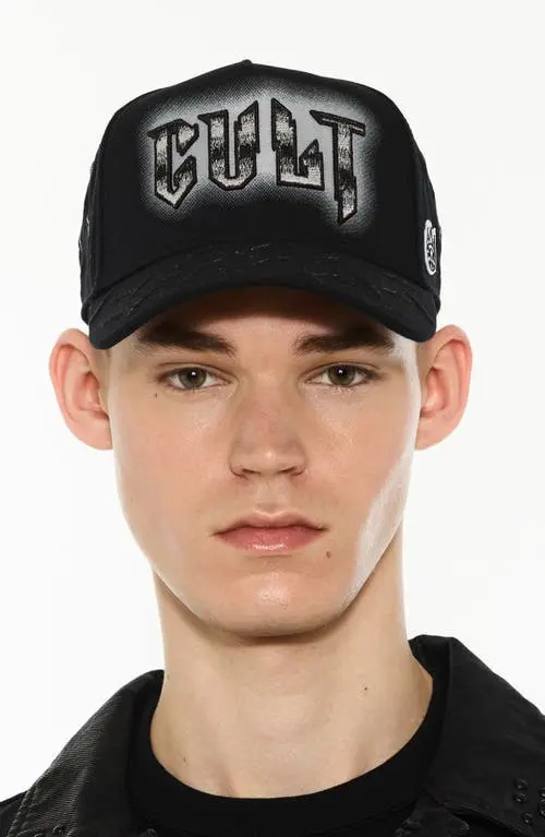 CULT OF INDIVIDUALITY Embroidered Logo Trucker Hat - Black