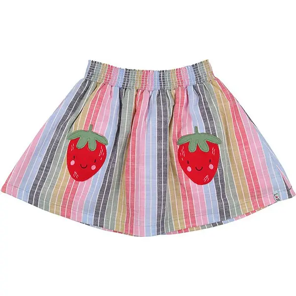 LILLY + SID Organic Cotton Rainbow Stripe Print Skirt