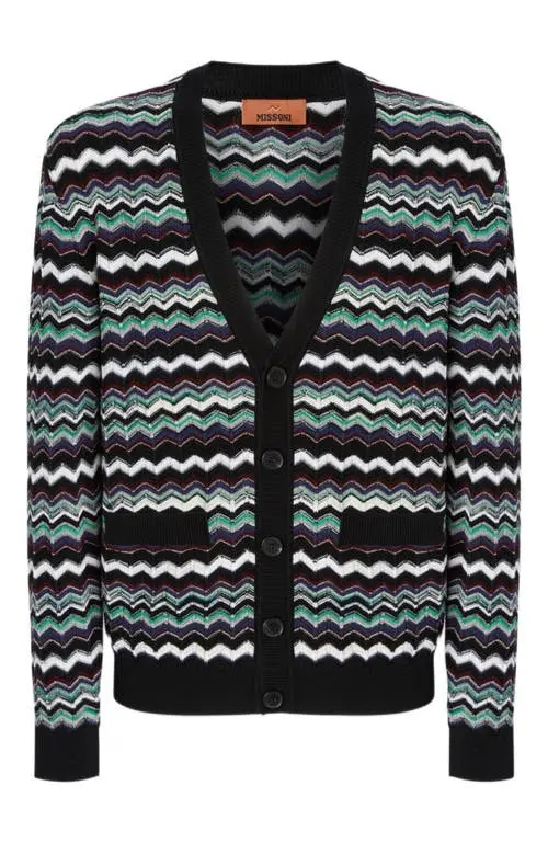 Missoni Wool-cotton Blend Zigzag Cardigan