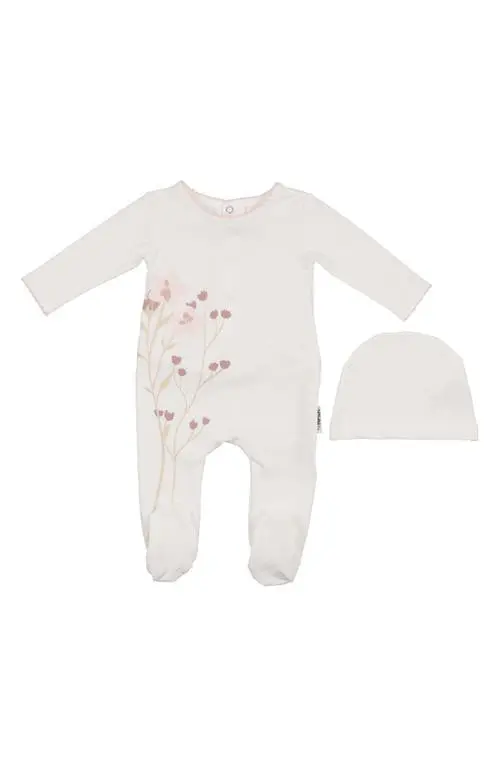 MANIÈRE Blooming Bouquet Footie & Hat Set - Ivory