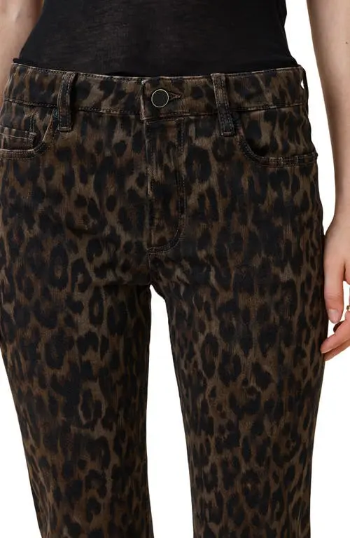 ALLSAINTS Haldan Leopard Print Bootcut Jeans