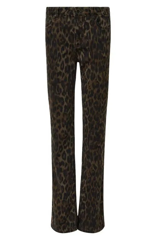 ALLSAINTS Haldan Leopard Print Bootcut Jeans