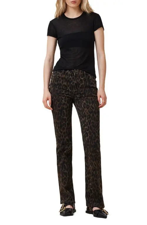 ALLSAINTS Haldan Leopard Print Bootcut Jeans