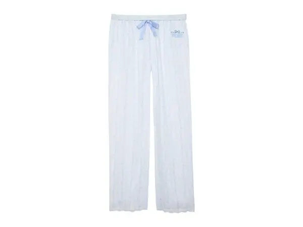 Pink X Loveshackfancy Silky Sleep Pants - Logo Mania Blue