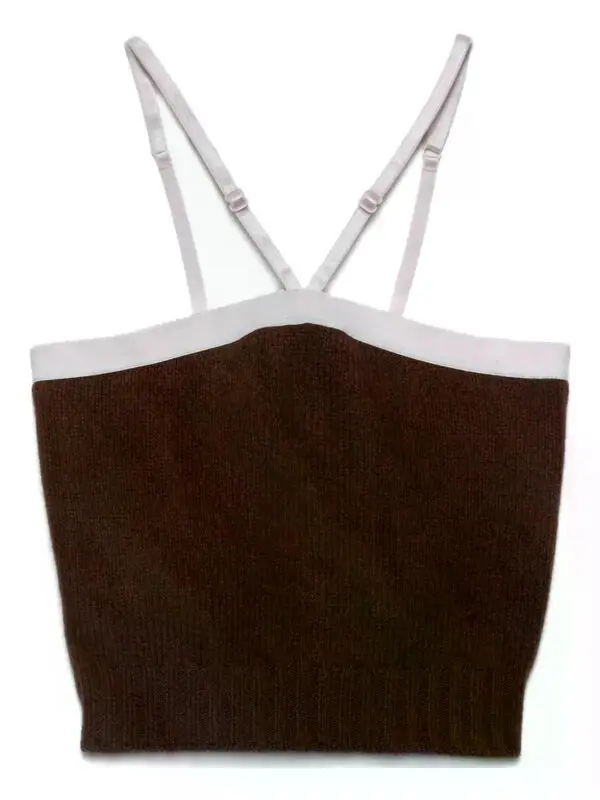 Prada Adjustable-straps Knitted Top - Brown