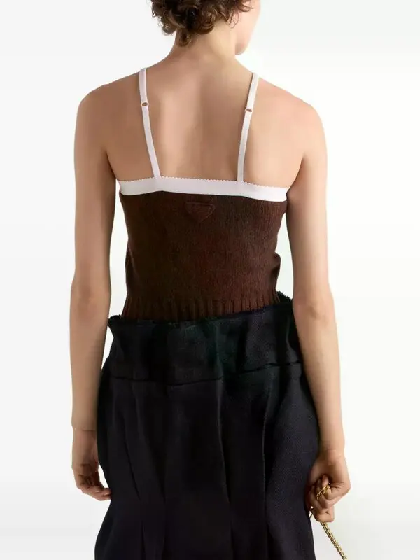 Prada Adjustable-straps Knitted Top - Brown