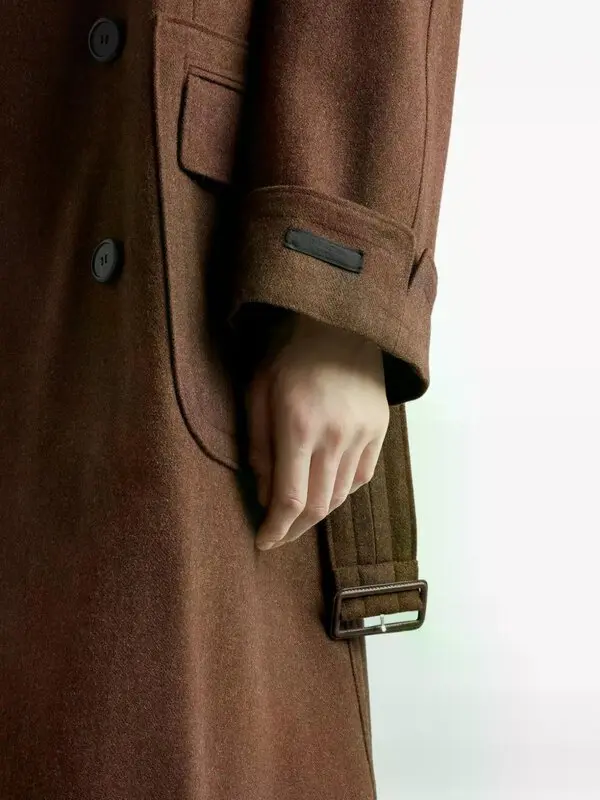 Prada Belted Wool Double-breasted Coat