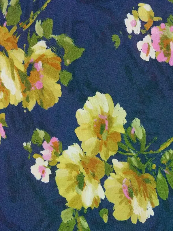 La DoubleJ Floral Bell-sleeve Midi Dress - Blue