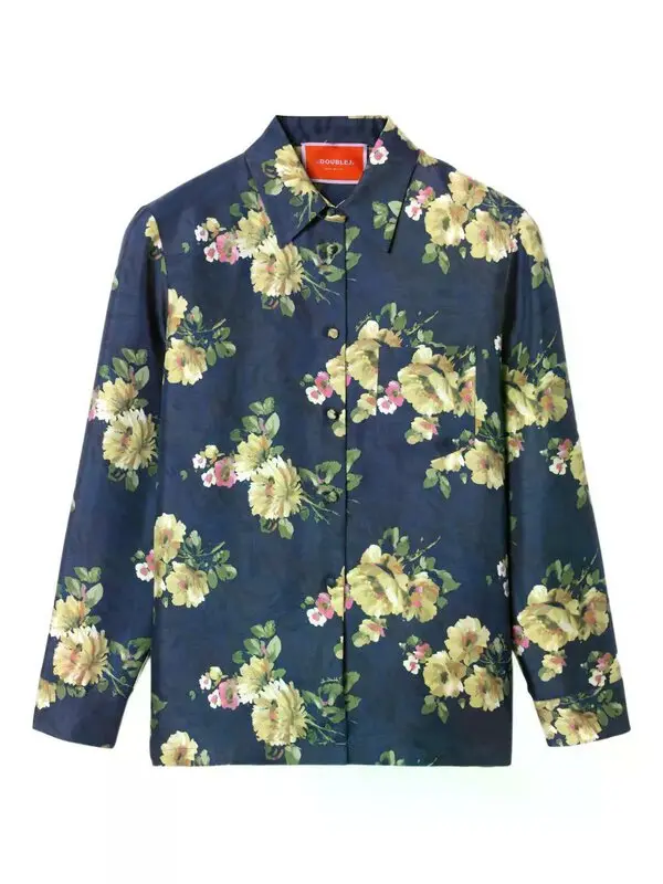 La DoubleJ Floral Button-fastening Shirt - Blue