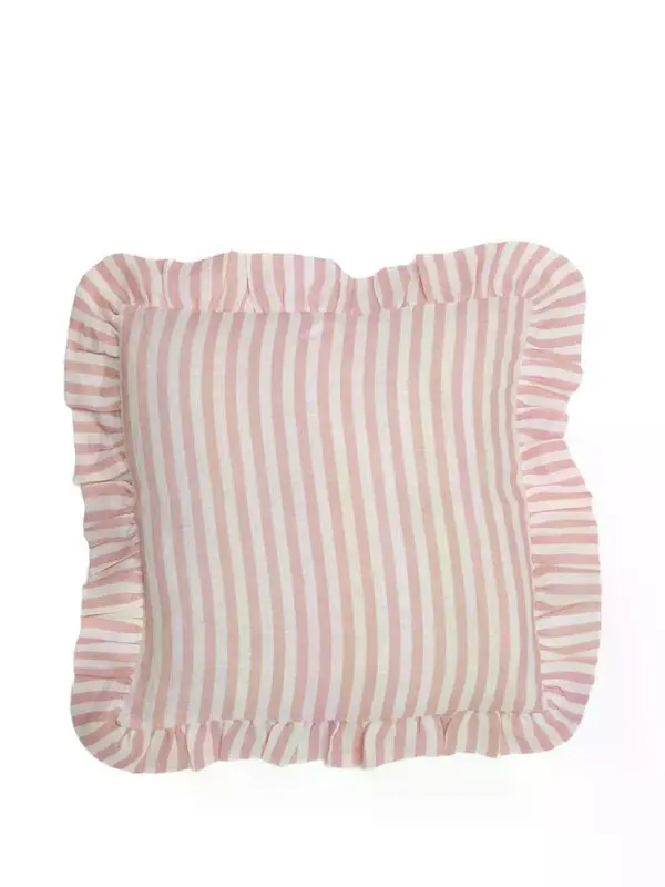 AMUSE LA BOUCHE Striped Ruffled Cushion Cover - Pink