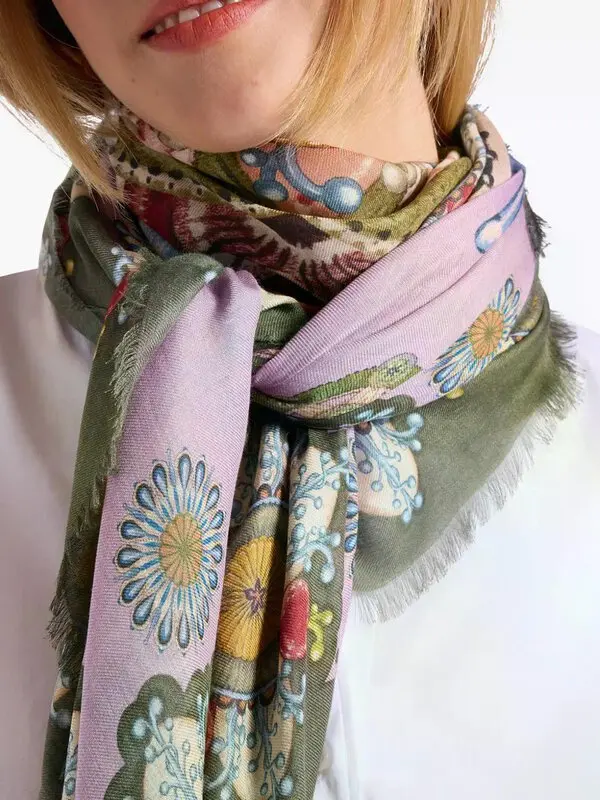La DoubleJ Floral-mandala Square Scarf