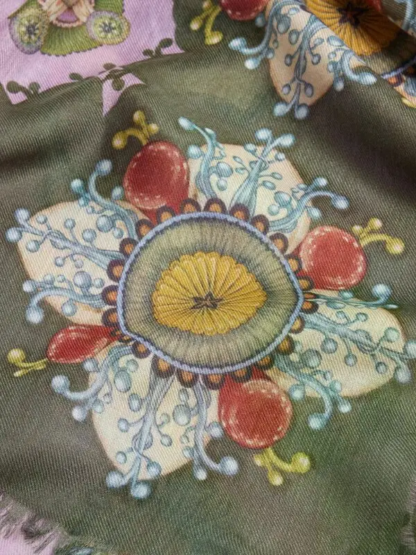 La DoubleJ Floral-mandala Square Scarf