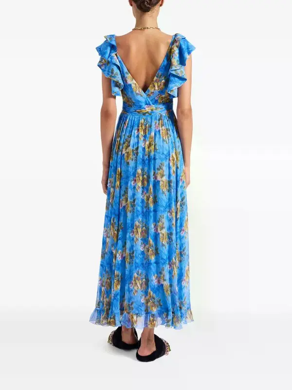 La DoubleJ Floral-print Maxi Dress - Blue
