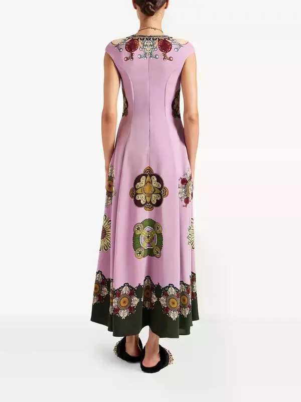 La DoubleJ Park Ave Print Midi Dress - Pink