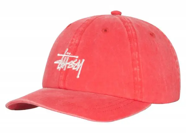 StÜssy Low Profile Washed Strapback - Raspberry
