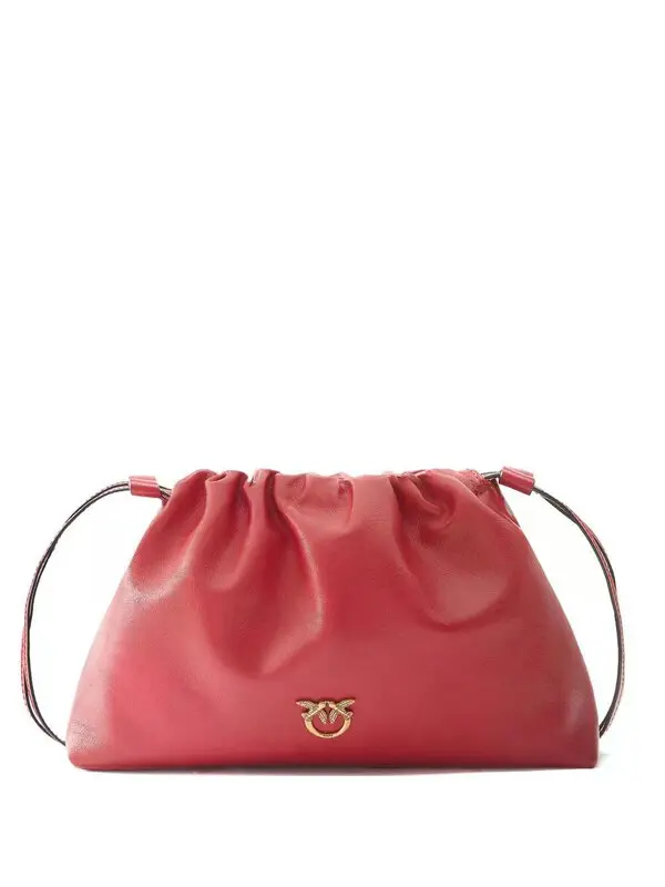 Pinko Drawstring Leather Shoulder Bag