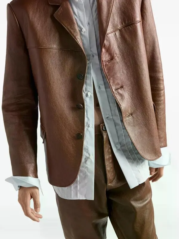 Prada Leather Jacket With Triangle Logo
