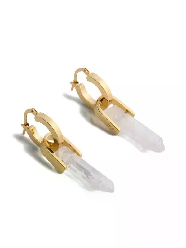 La DoubleJ Rock Crystal Hoop Earrings
