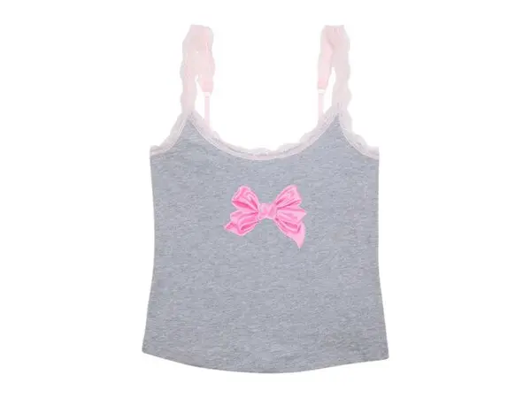 Pink X Loveshackfancy Cotton Cami - Medium Heather Grey
