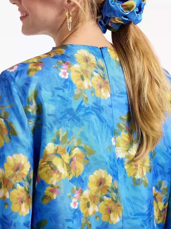 La DoubleJ Giga Floral Scrunchie - Blue