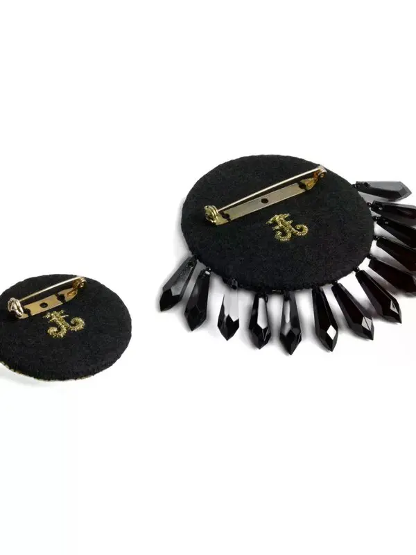 La DoubleJ Beaded Sequined Pins - Black