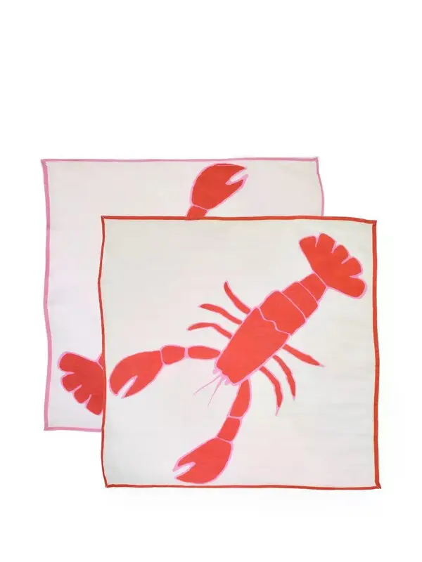 AMUSE LA BOUCHE Lobster Linen Napkins - Neutrals