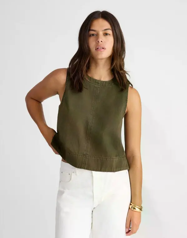 Madewell Boxy Shell Top In Garment Dye