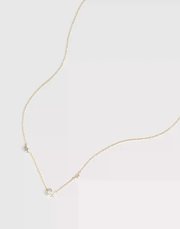 Madewell Demi-fine Crystal Station Necklace - 14k Gold