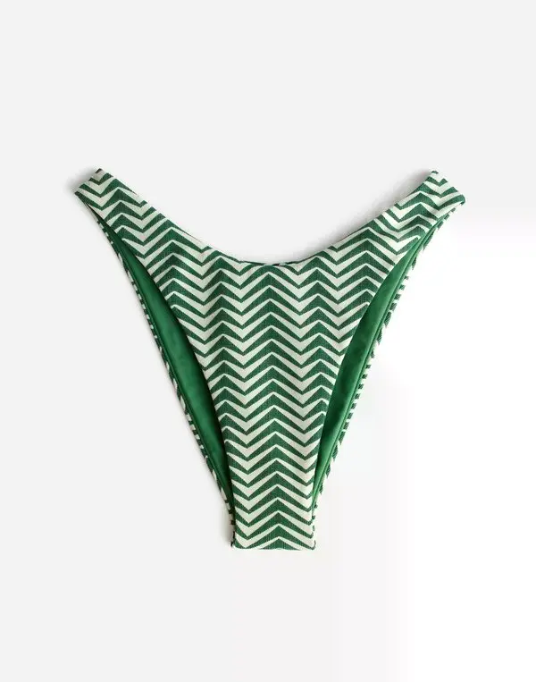 Madewell Curve Brief - Green Zig Zag