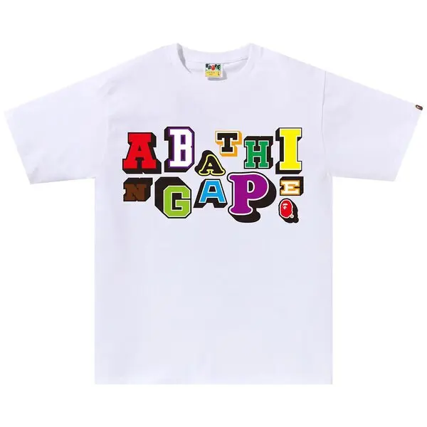 A BATHING APE Varsity Font Tee - White