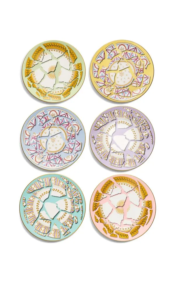 Tiffany & Co. Exclusive X Fondation César Set-of-six China Dessert Plates - Multi