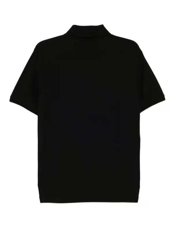 Emporio Armani Logo-embroidered Cotton Polo Shirt - Black