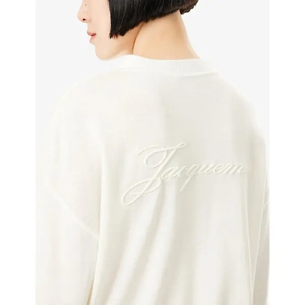 Jacquemus Le Brode Logo-embroidered Knitted Wool Cardigan - Off-white