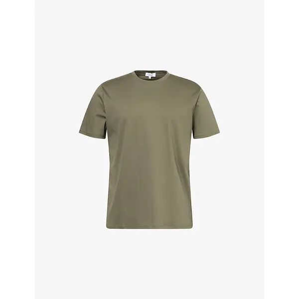 ARNE Mercerised Interlock Cotton-jersey T-shirt - Sage