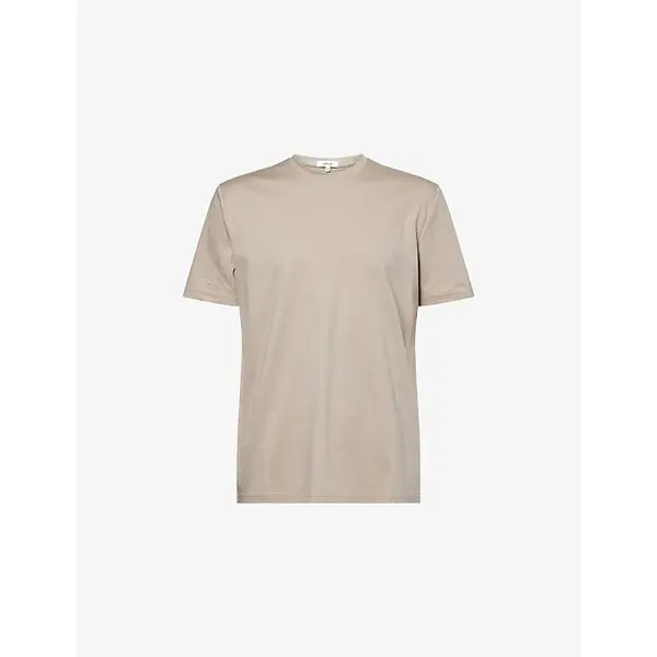 ARNE Mercerised Interlock Cotton-jersey T-shirt - Stone