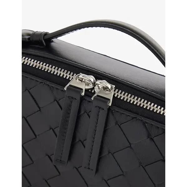 Bottega Veneta Horizontal Getaway Leather Cross-body Bag - Black-silver