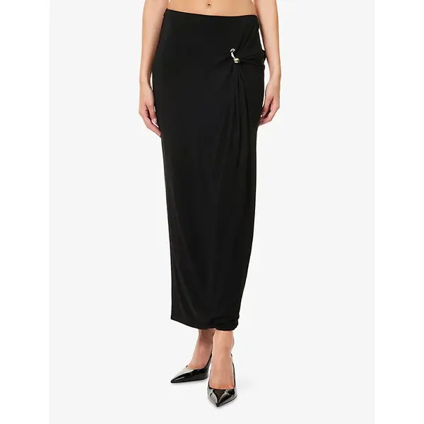 Jean Paul Gaultier Piercing Asymmetric Jersey Midi Skirt