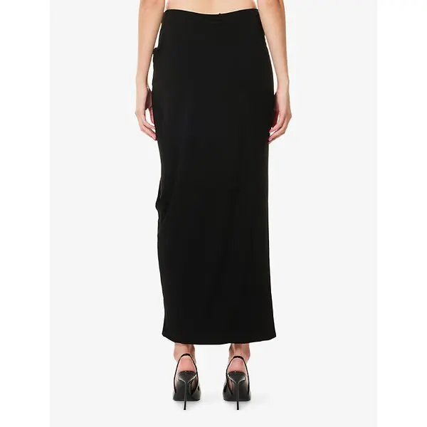 Jean Paul Gaultier Piercing Asymmetric Jersey Midi Skirt