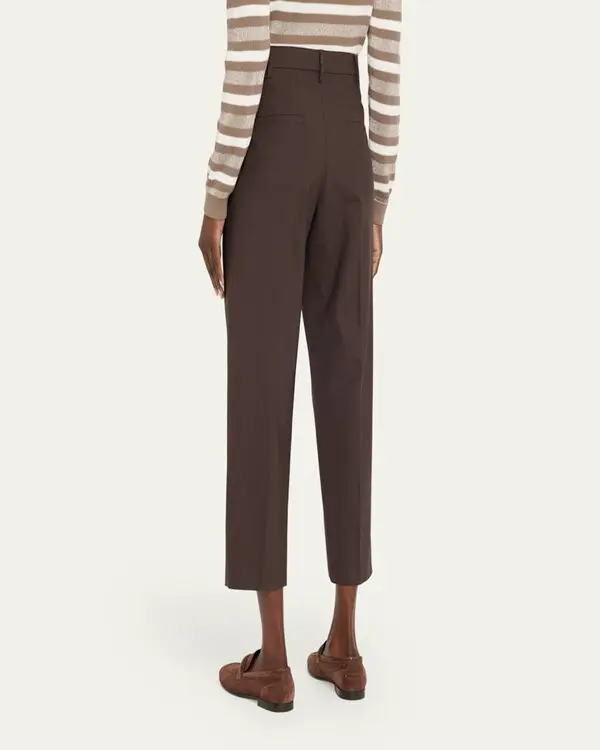 Brunello Cucinelli Slouchy Pleated Tropical Wool Pants