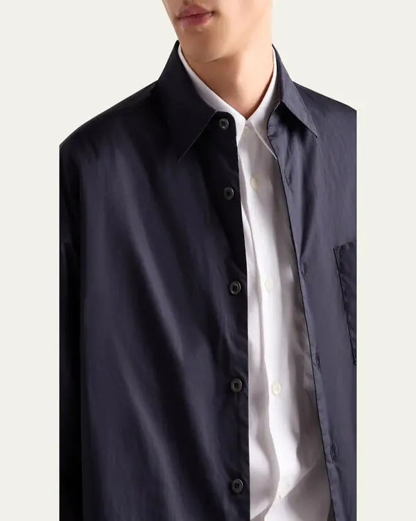 Prada Poplin Triangle-pocket Sport Shirt