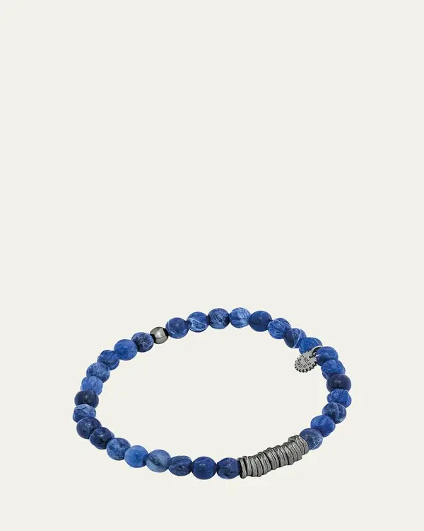 Tateossian Classic Discs Sodalite Beaded Bracelet - Blue