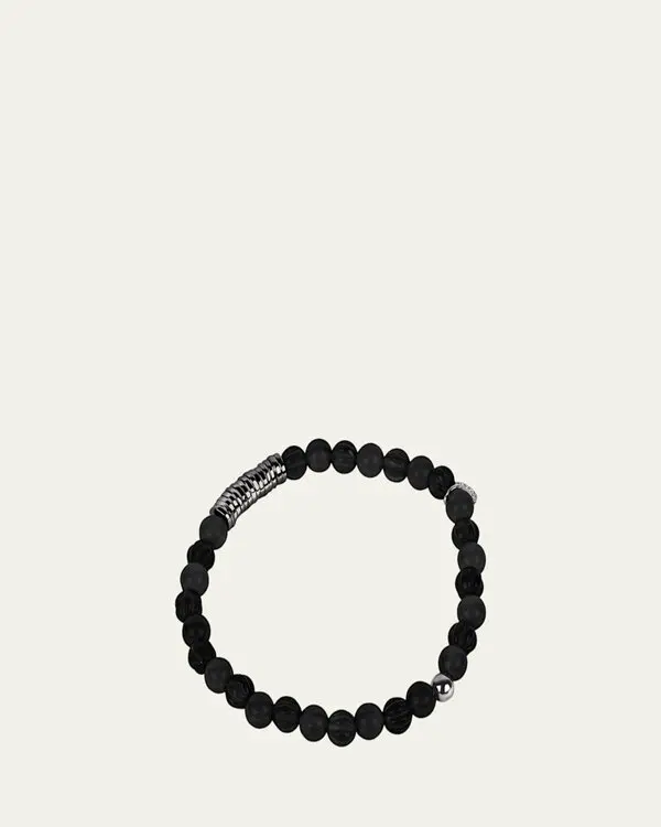 Tateossian Classic Discs Agate Beaded Bracelet