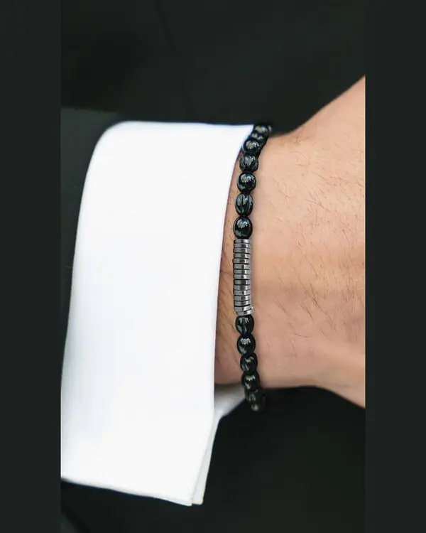 Tateossian Classic Discs Agate Beaded Bracelet
