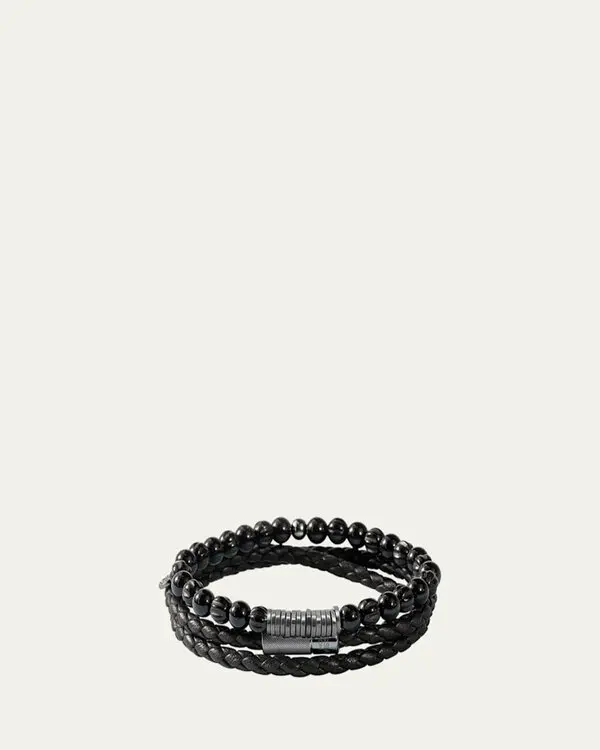 Tateossian Classic Discs Agate Beaded Bracelet