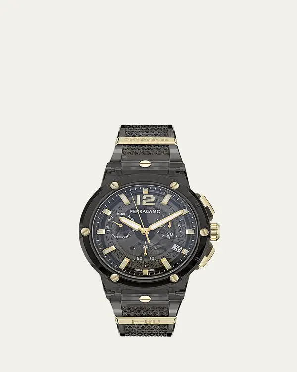 FERRAGAMO F-80 44mm Translucent Bioplastic Chronograph Watch