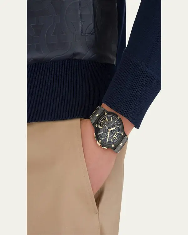 FERRAGAMO F-80 44mm Translucent Bioplastic Chronograph Watch